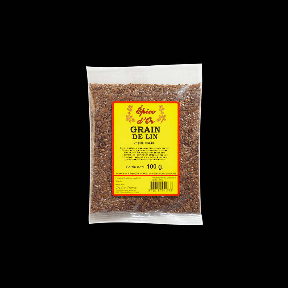 Grain de lin entier 100g - Achat, utilisations & bienfaits, épices d'or ...