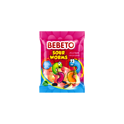 BONBONS SOUR WORMS BEBETO 80G – Panier d'orient